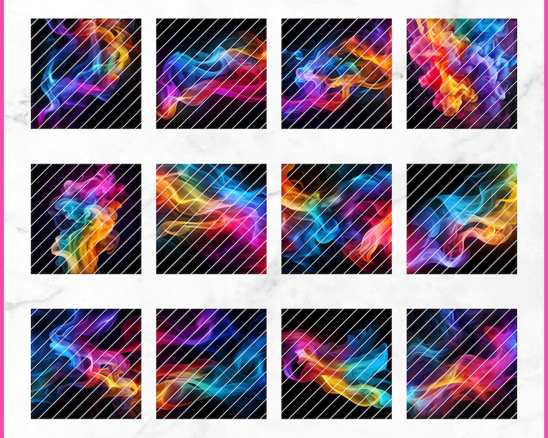 3D Rainbow Smoke Digital Paper Png - Etsy