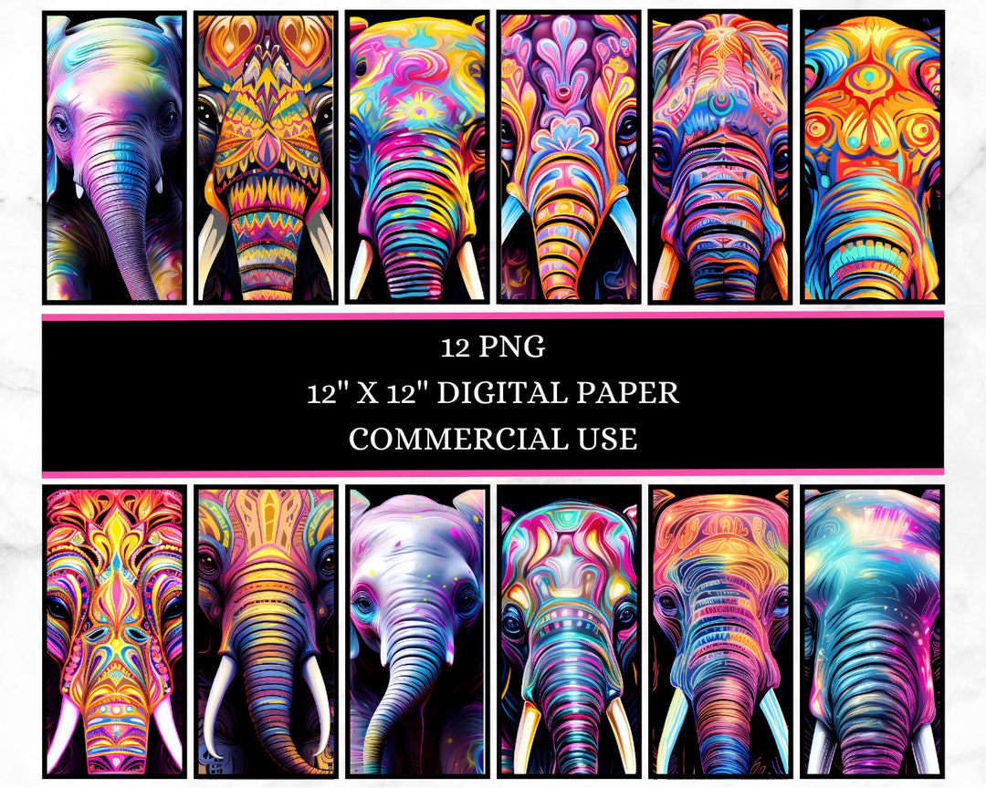Young Elephant Digital Paper Png - Etsy