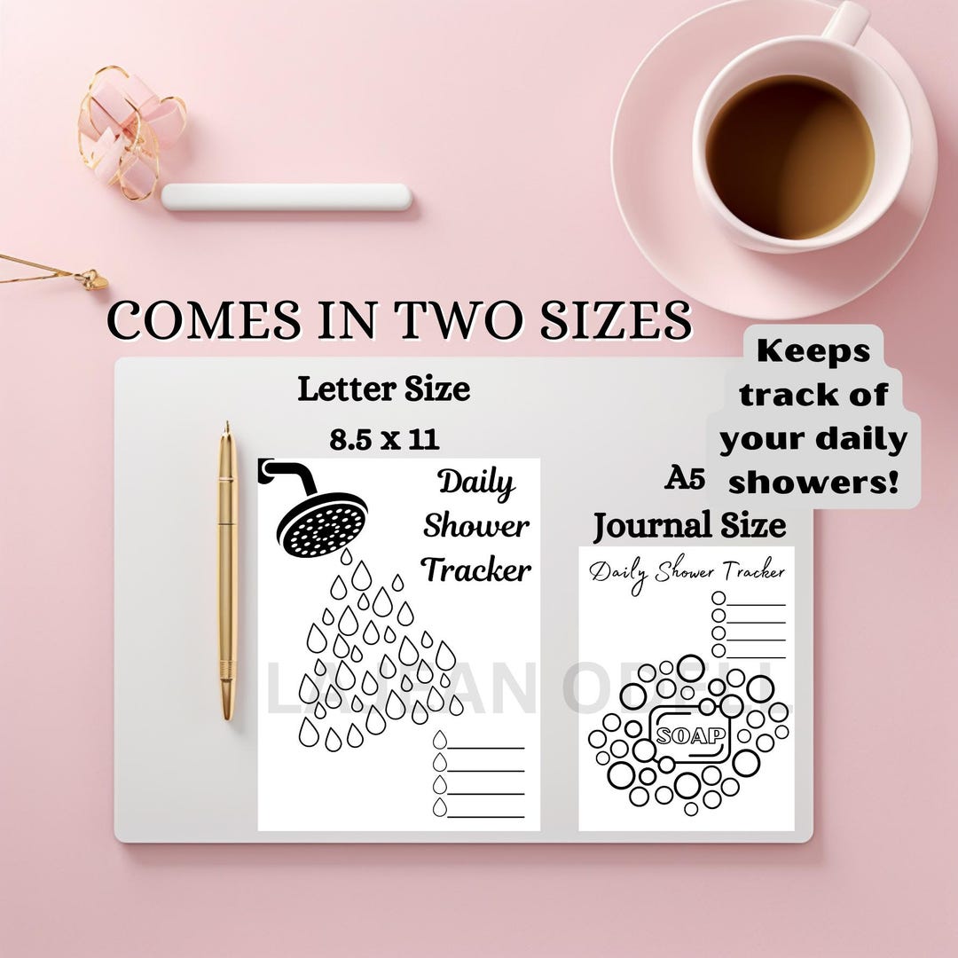 Printable Shower Tracker: A5 Journal Page (digital Download) - Etsy