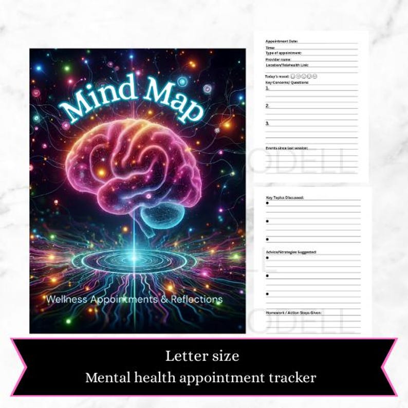 Mind Map Wellness Appointments and Reflections Journal PDF - Etsy