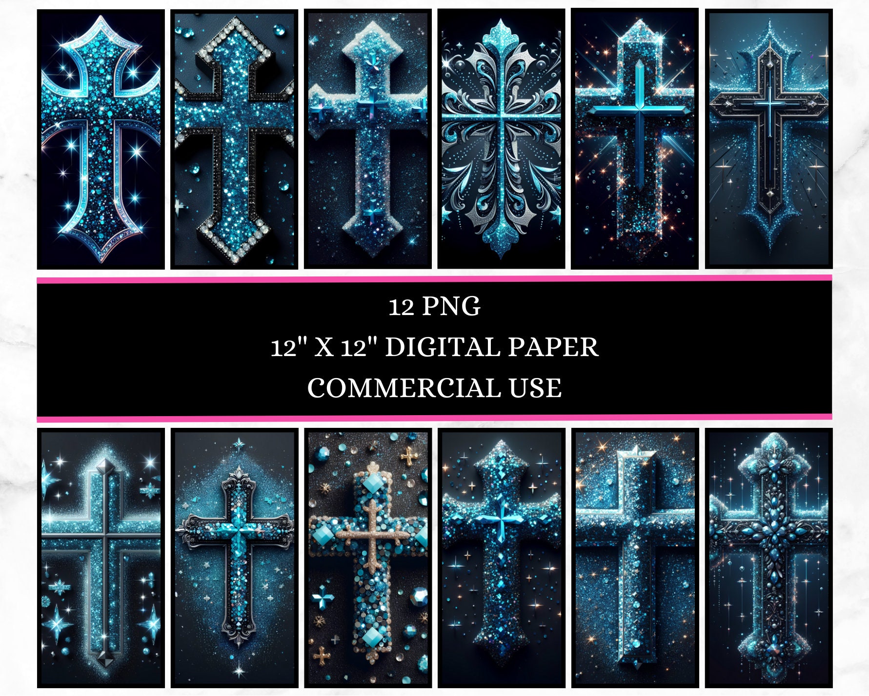Blue Cross Digital Paper Png - Etsy