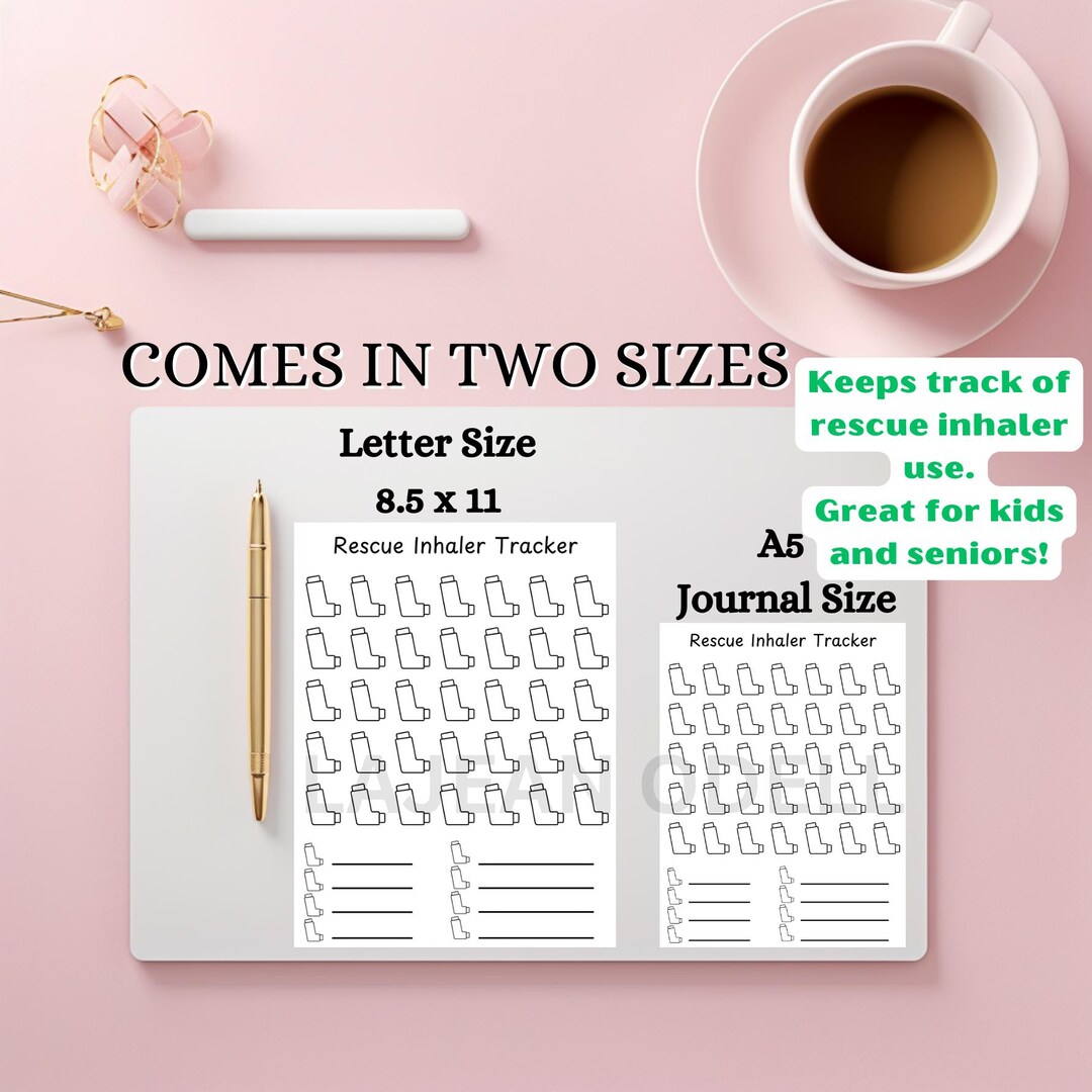Rescue Inhaler Tracker: A5 Journal Page (digital Download) - Etsy UK