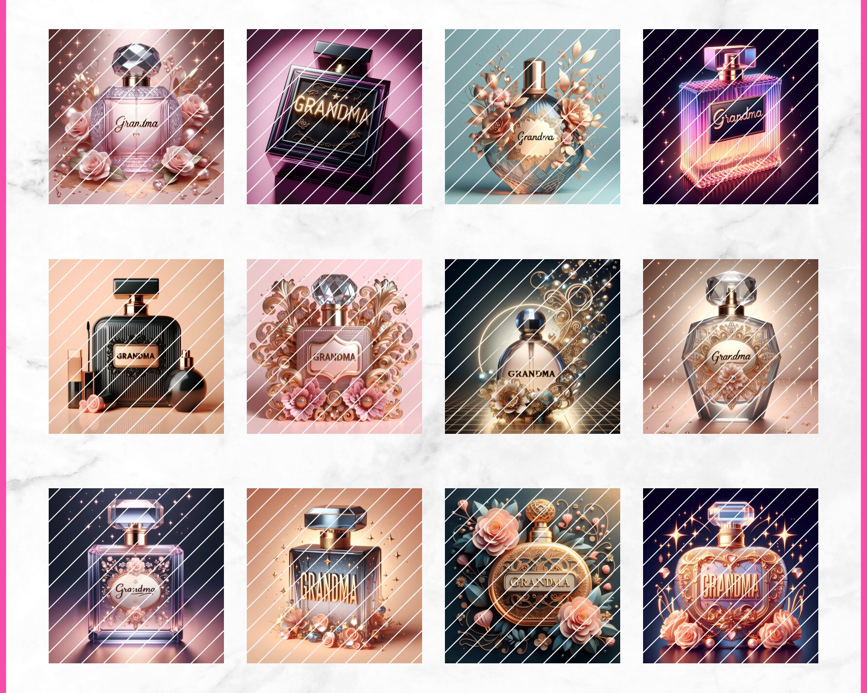 3D Grandma Perfume Digital Paper Png - Etsy