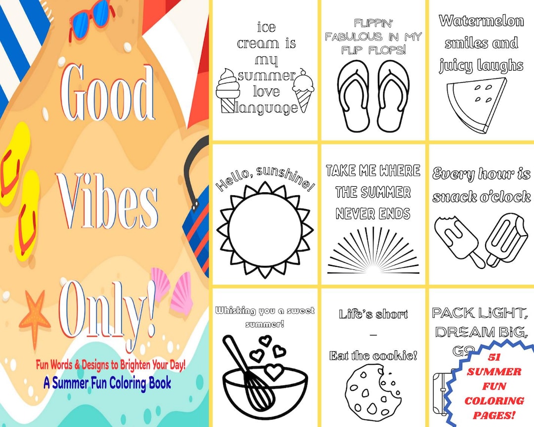 Good Vibes Only Coloring Book PDF - Etsy