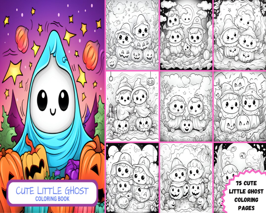 Cute Little Ghost Coloring Book, Digital Download - Etsy