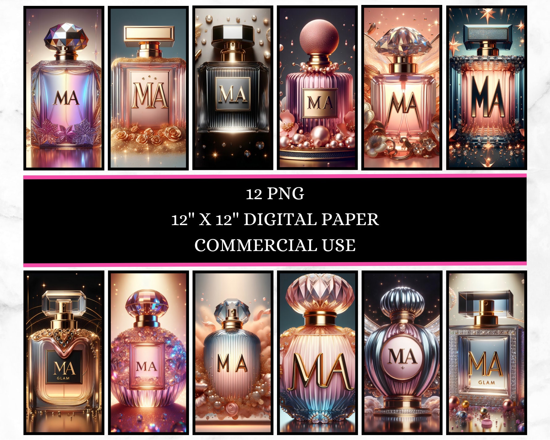3D Ma Perfume Digital Paper Png - Etsy