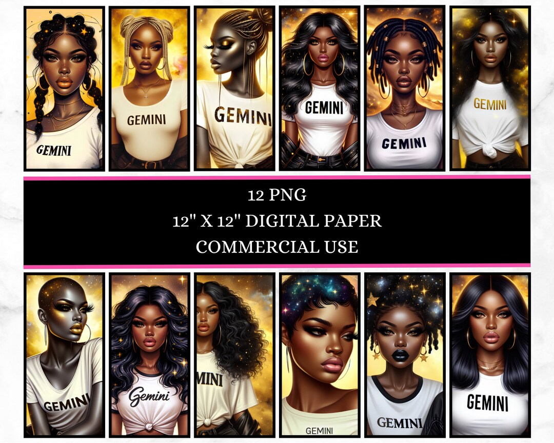 Cosmic Gemini Digital Paper Png - Etsy