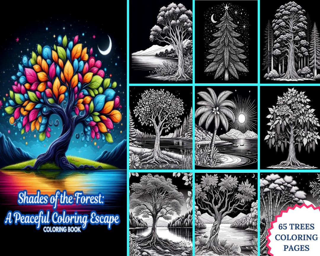 Shades of the Forest: A Peaceful Coloring Escape Coloring Book, Pdf - Etsy