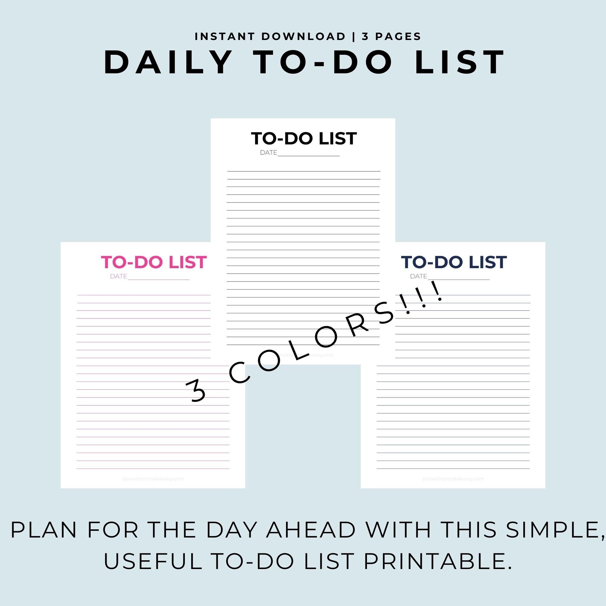 Daily To-do List Printable, Daily Task Tracker, Daily Planner, To-do ...