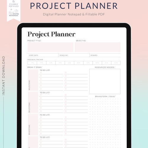 Printable & Digital Project Planner Project Management PDF - Etsy