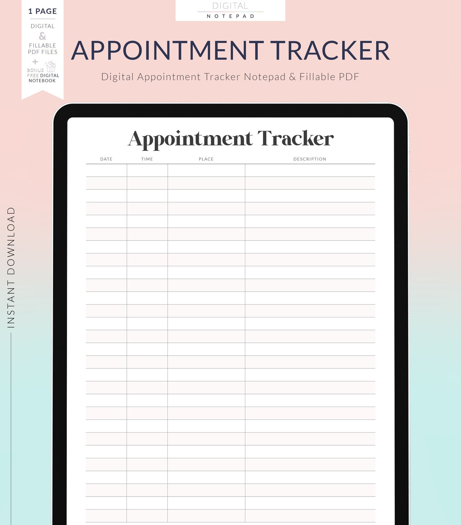 Appointment Tracker for Goodnotes, Appointment Reminder, Meeting ...