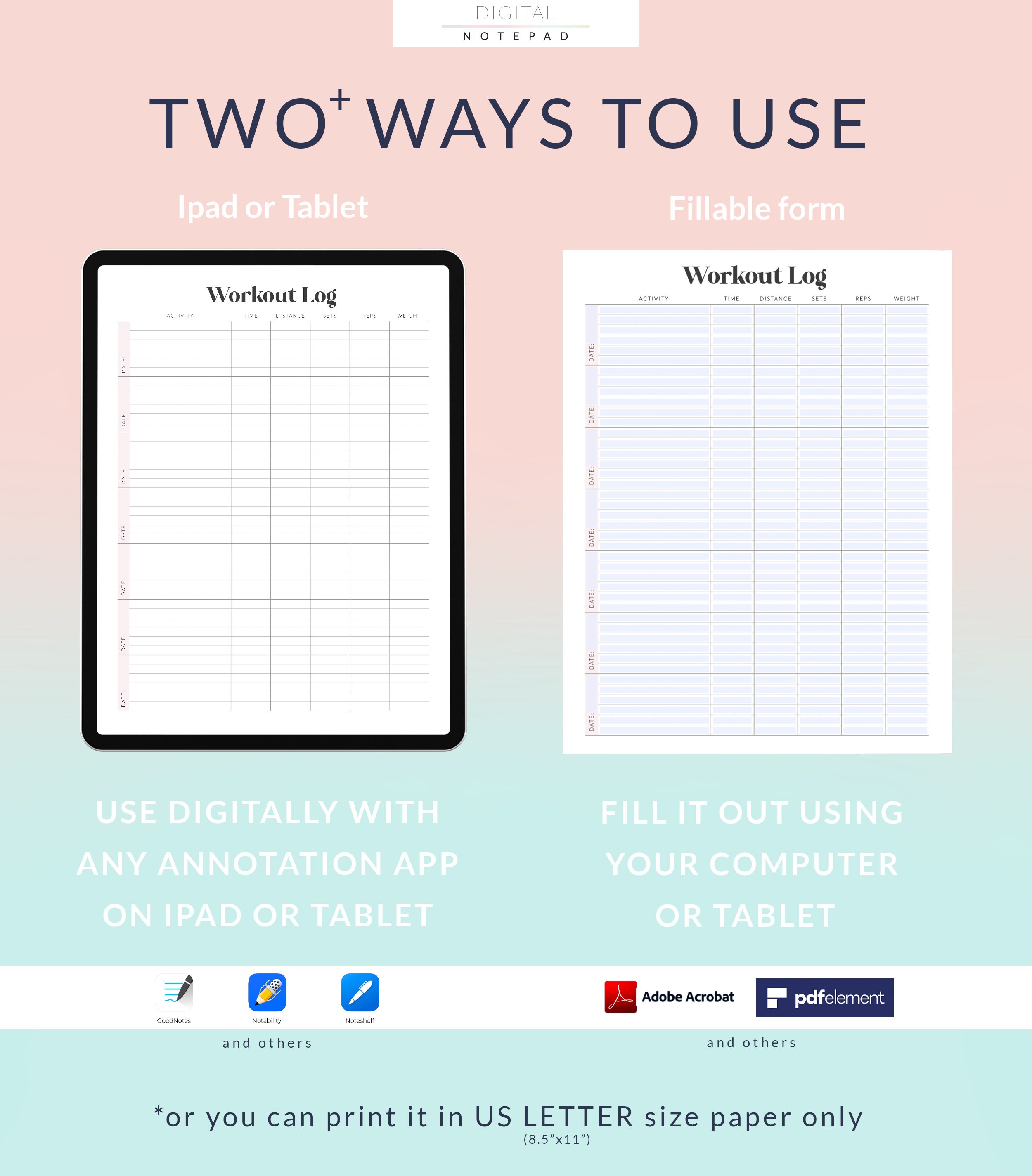Goodnotes Workout Template Free