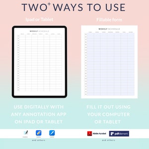 Digital Weekly Schedule for Goodnotes, 24/7 Weekly Timetable, Hourly ...