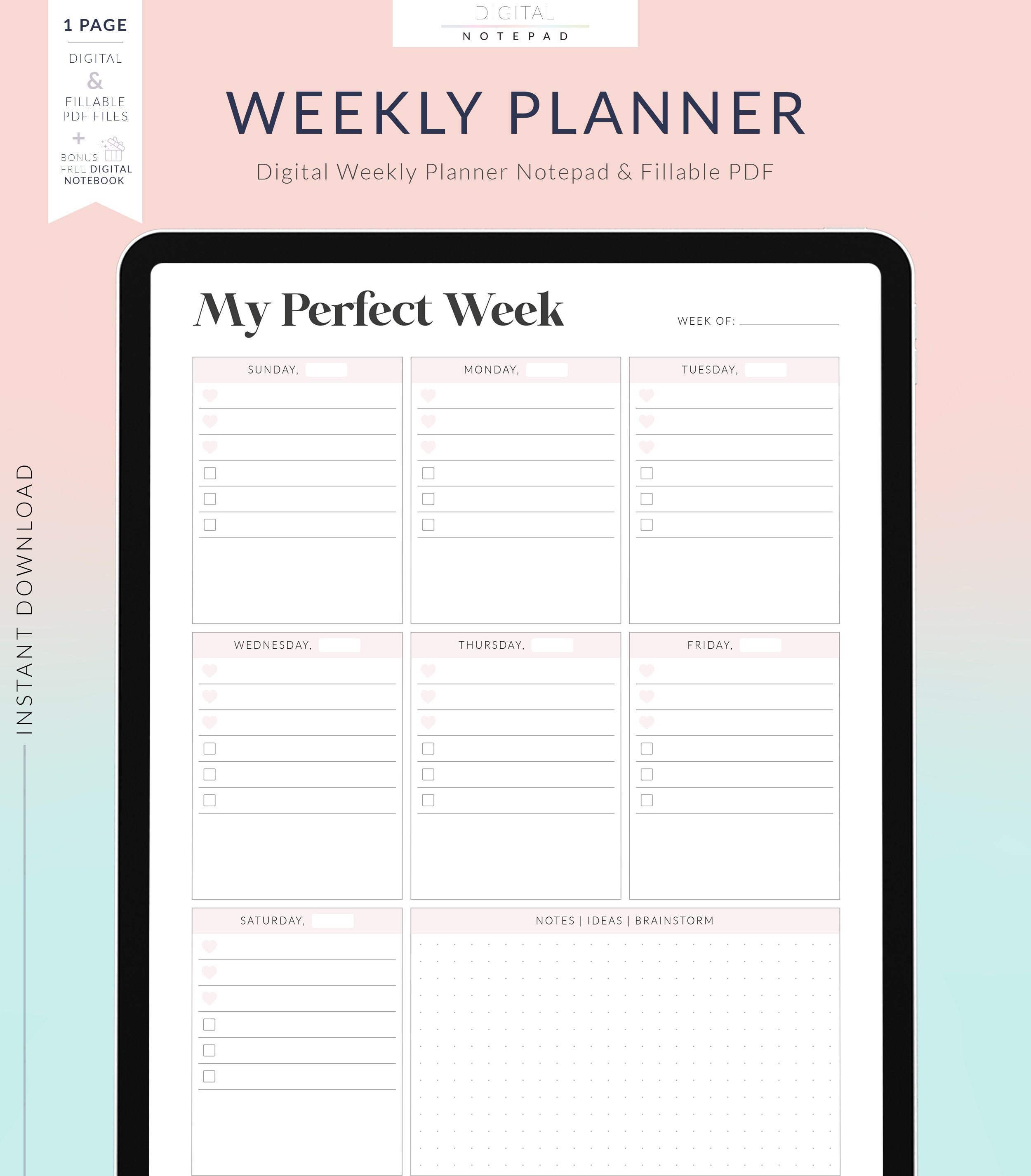 Goodnotes Agenda Template
