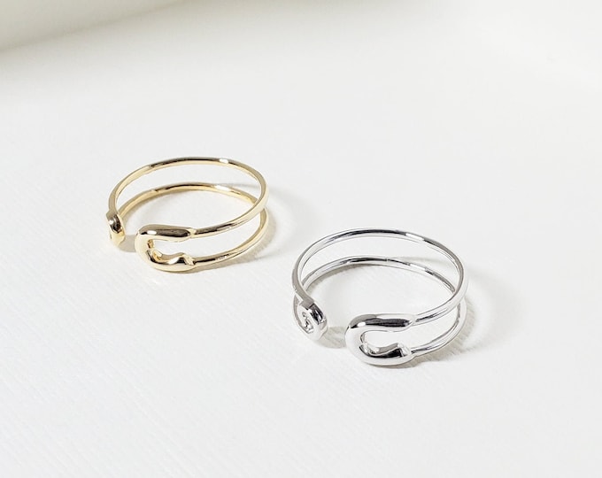 Safety Pin Ring, Friendship Ring, Stacking Rings, Best Friends Rings ...