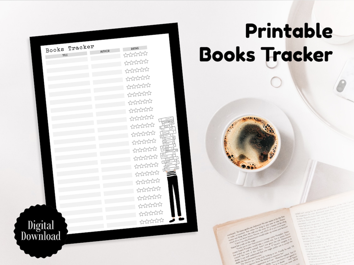 Printable Book Tracker PDF in A4 & US Letter Size. Track the Books You ...