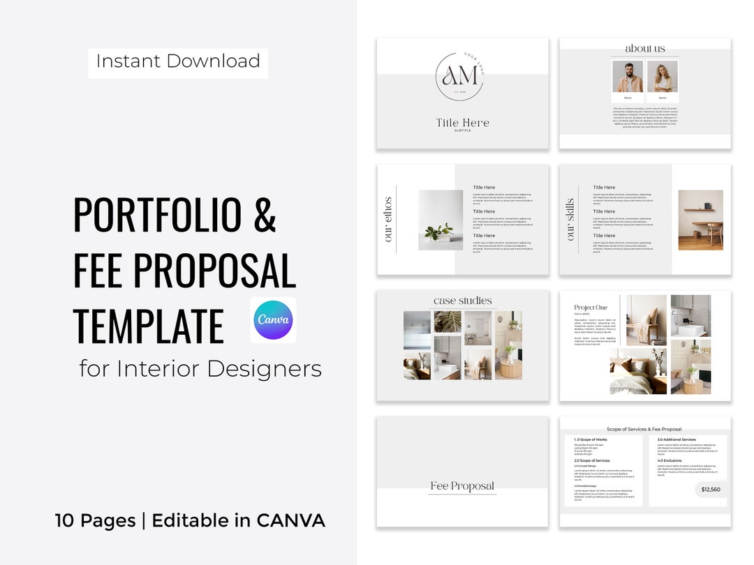 Portfolio and Fee Proposal Template for Interior Designers Project ...