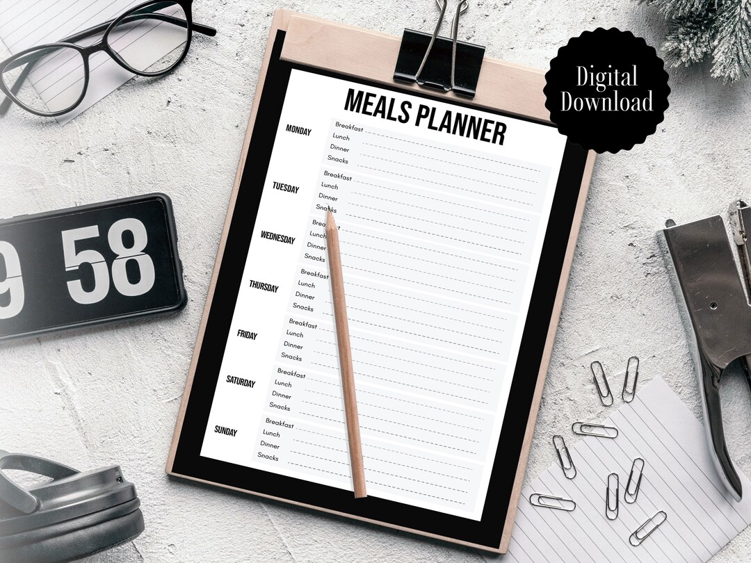 Weekly Meal Planner Printable, Weekly Menu Planner, Health Planner ...
