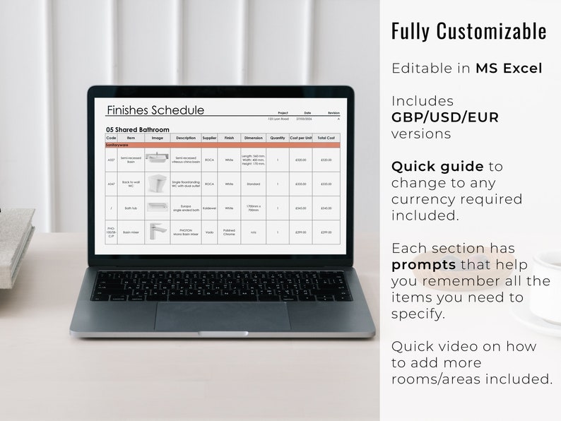 FF&E Schedule Template Interior Design Project / Finishes Schedule for ...