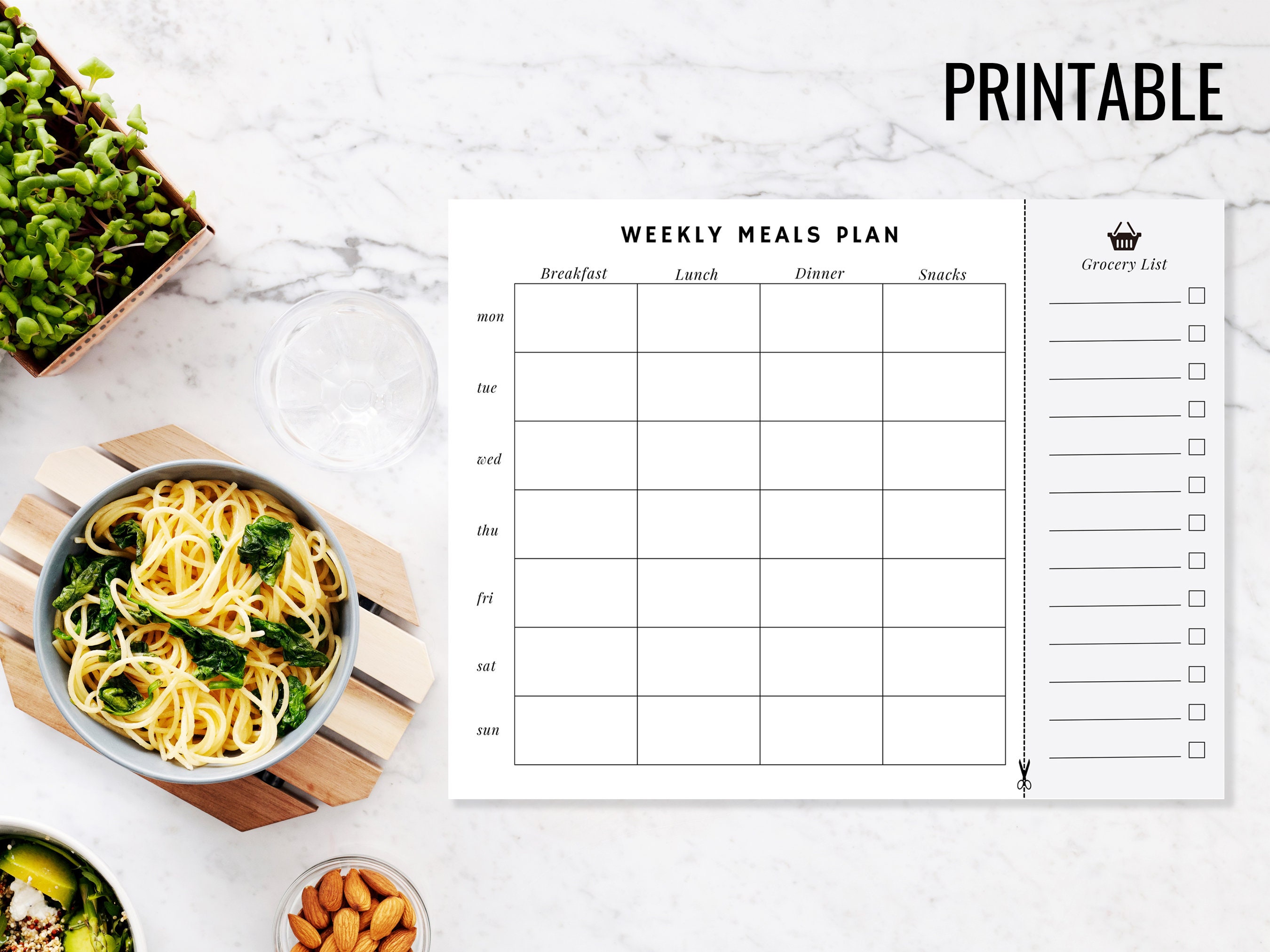 Printable Weekly Meals Planner, Weekly Menu Planner, Health Planner ...