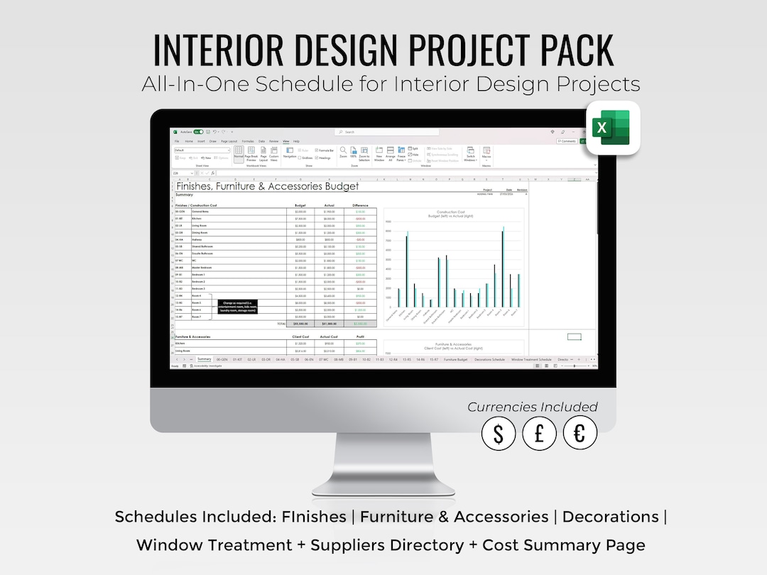 Interior Design Project Pack | All-in-one Template: Finishes ...