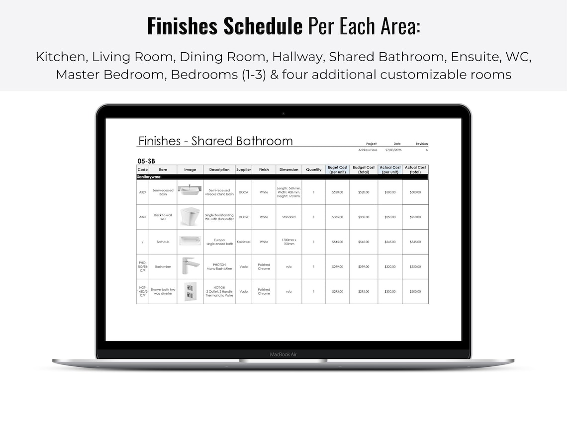 Interior Design Project Pack | All-in-one Template: Finishes ...