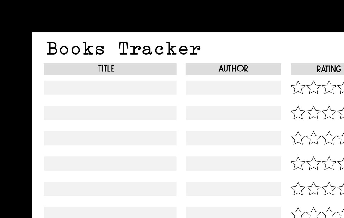 Printable Book Tracker PDF in A4 & US Letter Size. Track the Books You ...