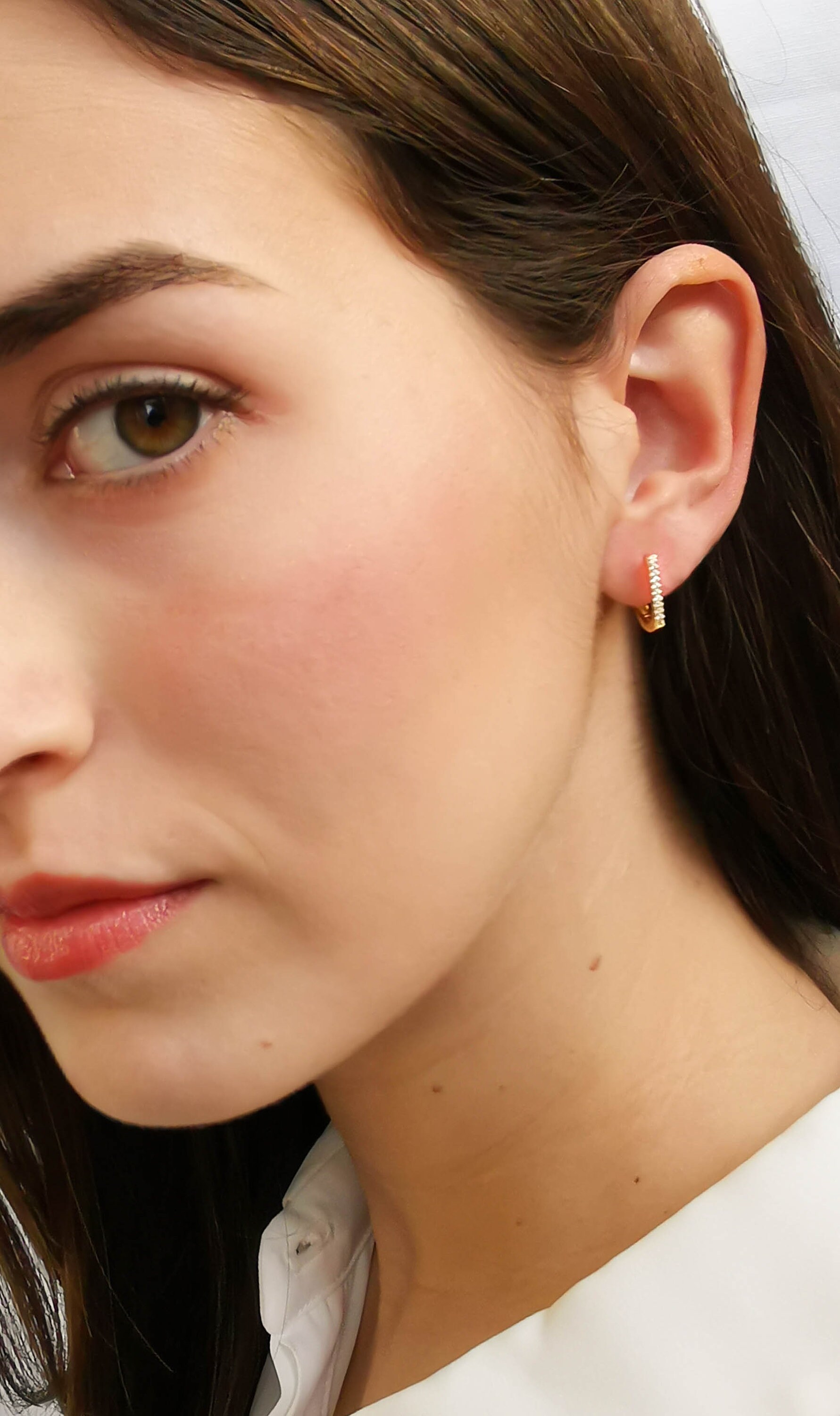 Straight Post Huggie Earrings Straight Post Hoops Small Hoop Earrings ...