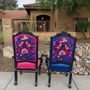 Boho Eclectic Colorful Embroidered Dining Chair Set of Six - Etsy