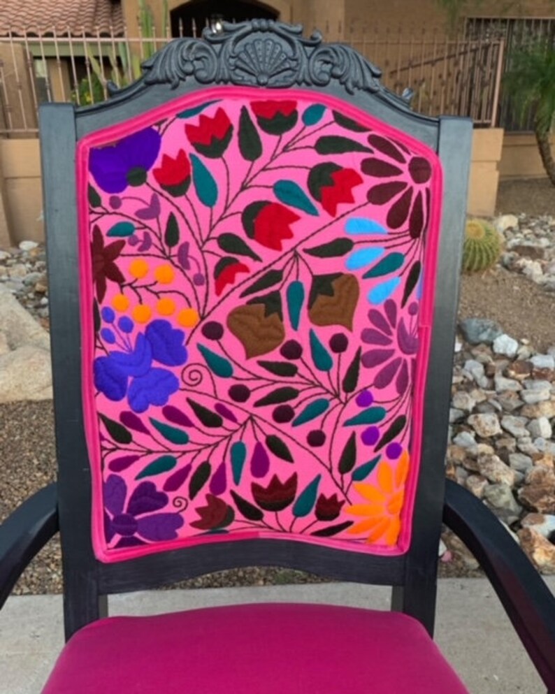 Boho Eclectic Colorful Embroidered Dining Chair Set of Six - Etsy