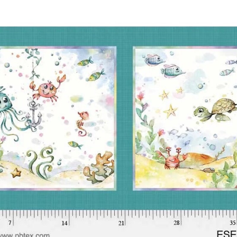 Sea Life Fabric Panel - Etsy