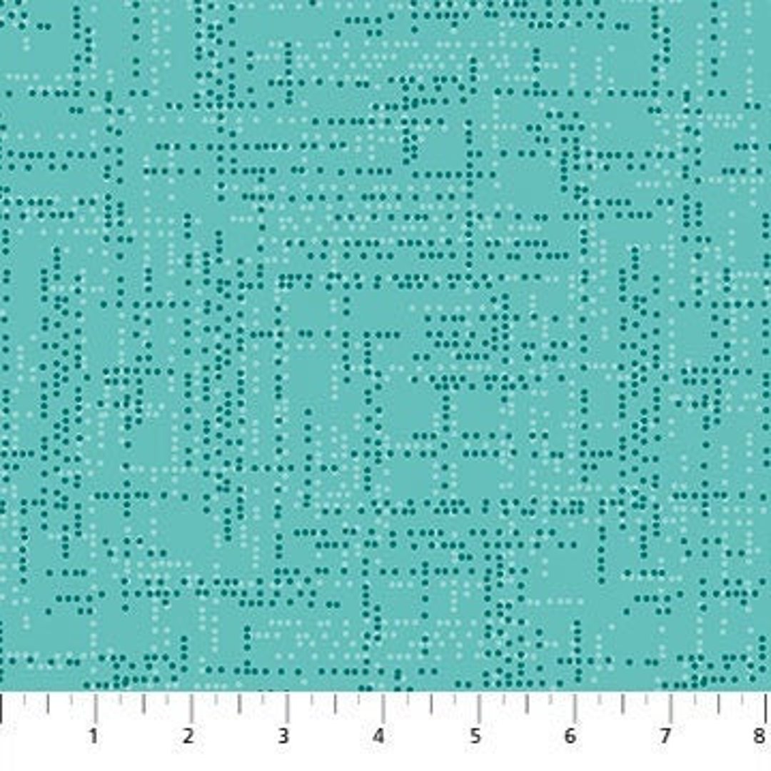 Aqua Dot Matrix Fabric dot Matrix Collection by Northcott Sold by the ...