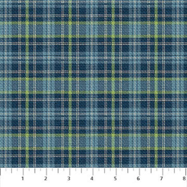 Blue Plaid Fabric - Etsy