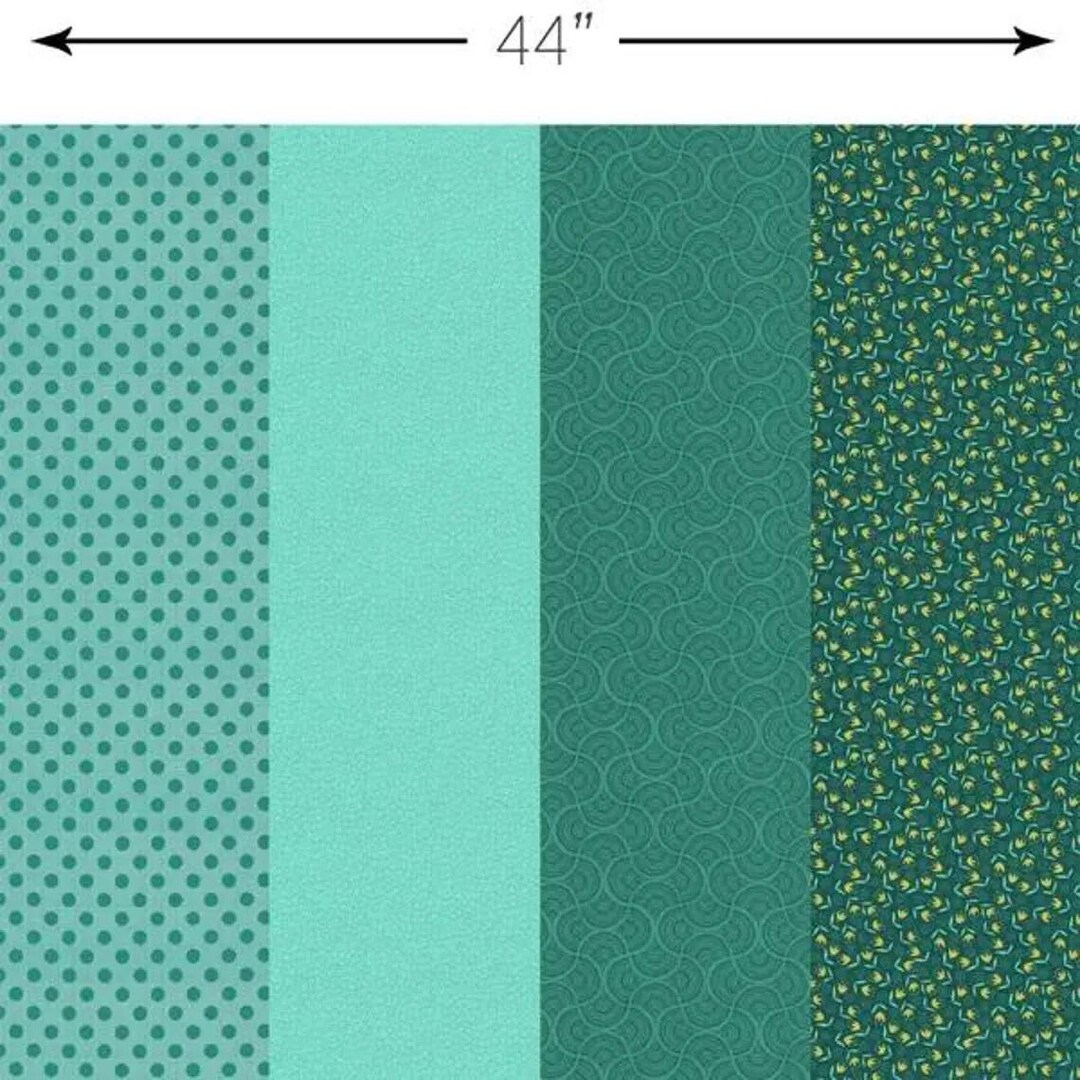 Celebrating 50 Years of Moda Aqua Fabric - Sold by the Half Yard and ...
