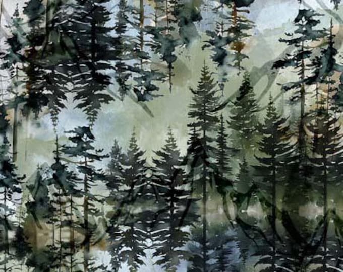 Scenic Pine Trees Fabric by QT Fabrics (wonder of Nature Collection ...