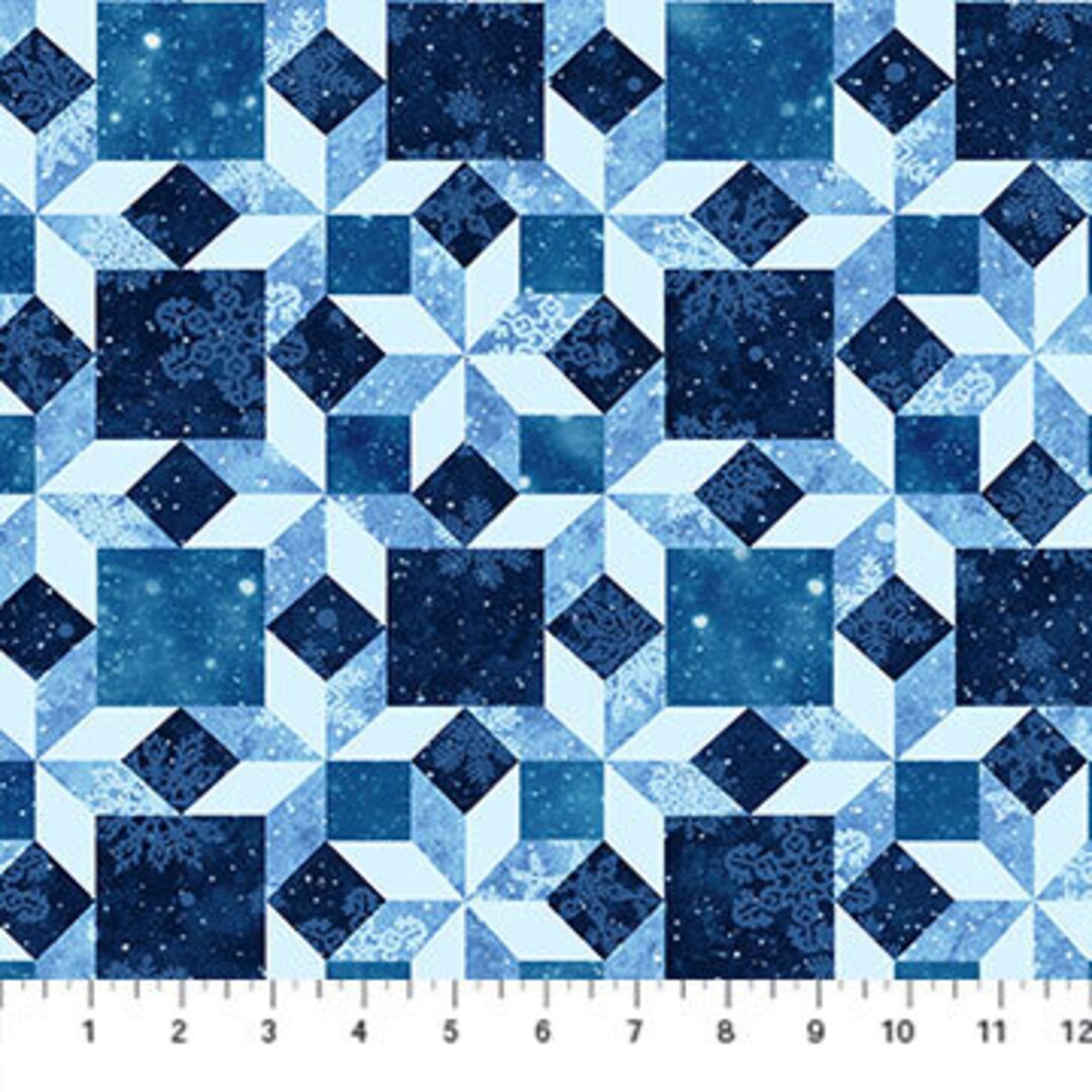 Winter Quilt Blocks Fabric by Northcott father Christmas Collection ...