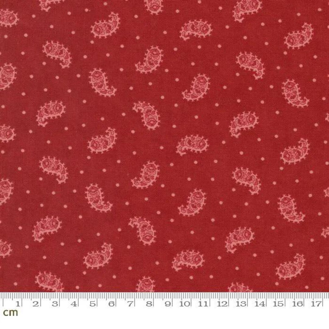 Cherry Red Fabric With Small Red Paisley Fabric (ridgewood Collection ...