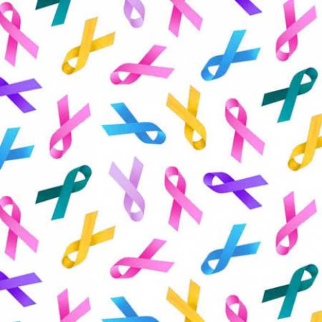 Multi-colored Cancer Awareness Ribbon Fabric by Elizabeth's Studio Sold ...