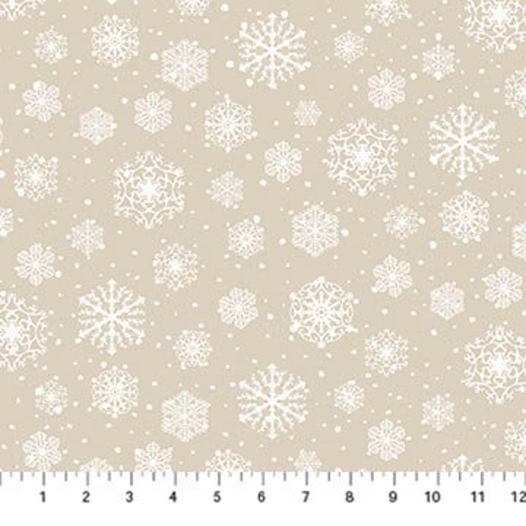 Light Brown Flannel With White Snowflakes by Northcott frosted Forest ...