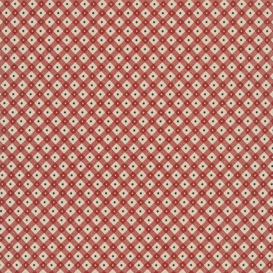 Freedom Road - Dark Red Checkerboard on Off-white From Moda - Sold by ...