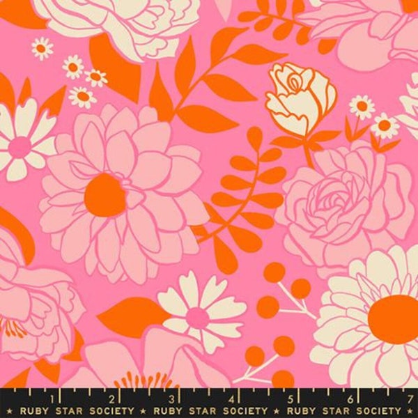 Orange Pink Fabric - Etsy