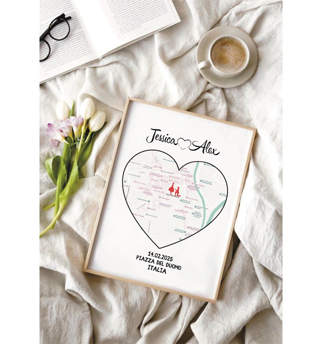 Love Story Map,personalized Couple Gift,first Date Map,personalized Map ...
