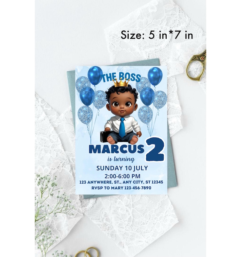 Editable Boss Baby Birthday Invitation, Baby Boss Invite, Custom Kids ...