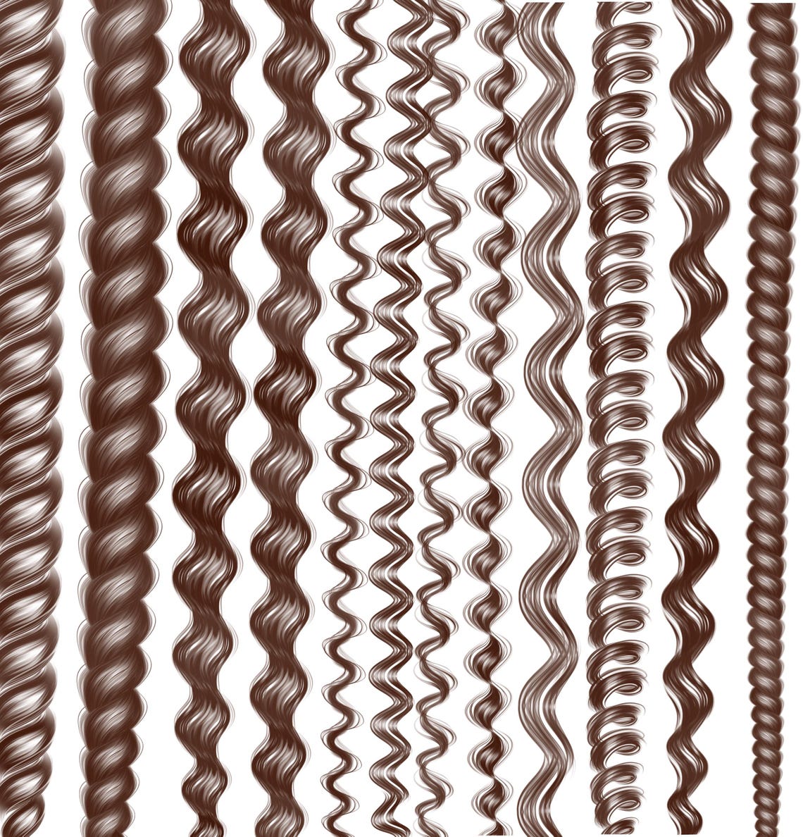 Brushes for Procreate Curly Hair, Curly Hair Brush, Brushset Hair, Hair ...