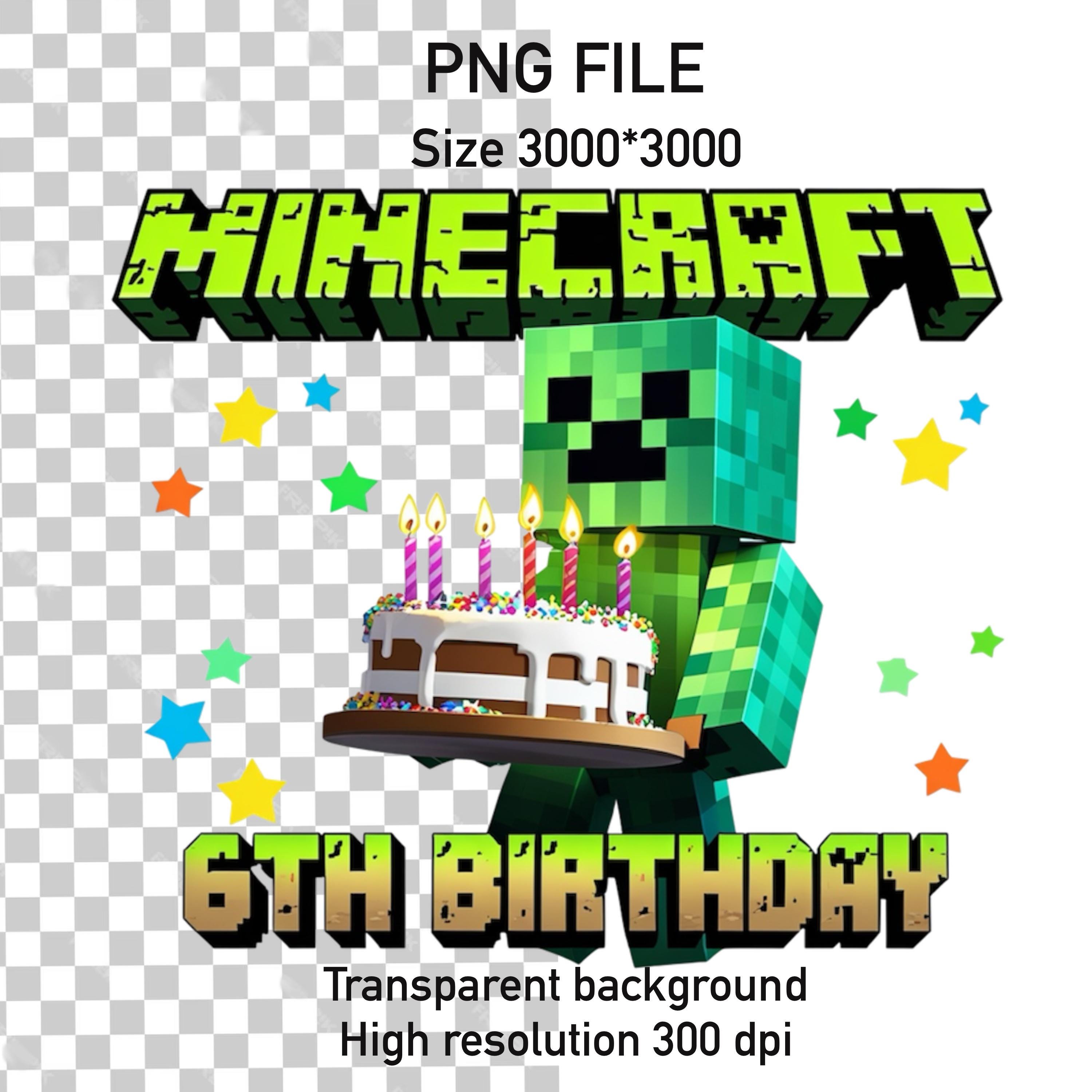 Minecraft 6th Birthday, Minecraft Party, Pixel Art Birthday Sign, Gamer ...