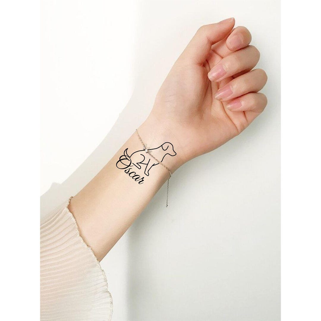 Custom Dog Tattoo Design,personalized Pet Tattoo,minimalist Line Art ...