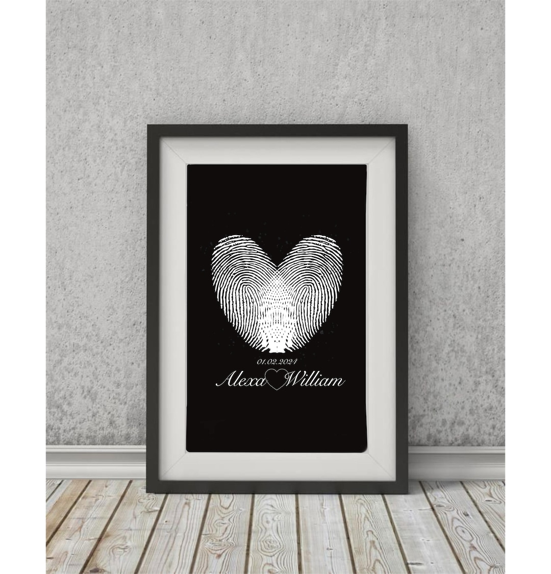 Fingerprint Gift, Custom Name Fingerprint, Last Minute Gift,handmade ...