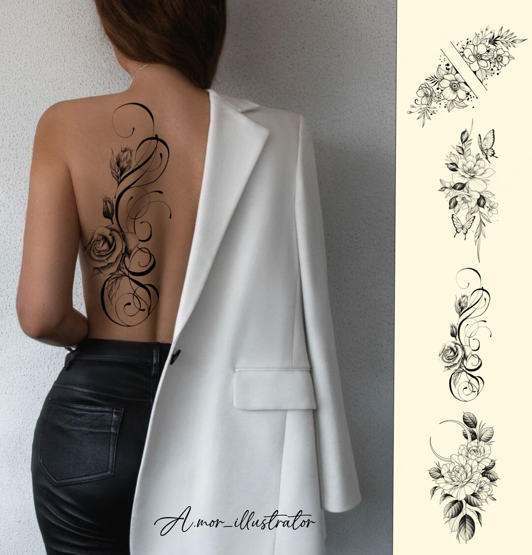 Unique Design Tattoo, Personalized Tattoo Design, Women Tattoo, Family ...