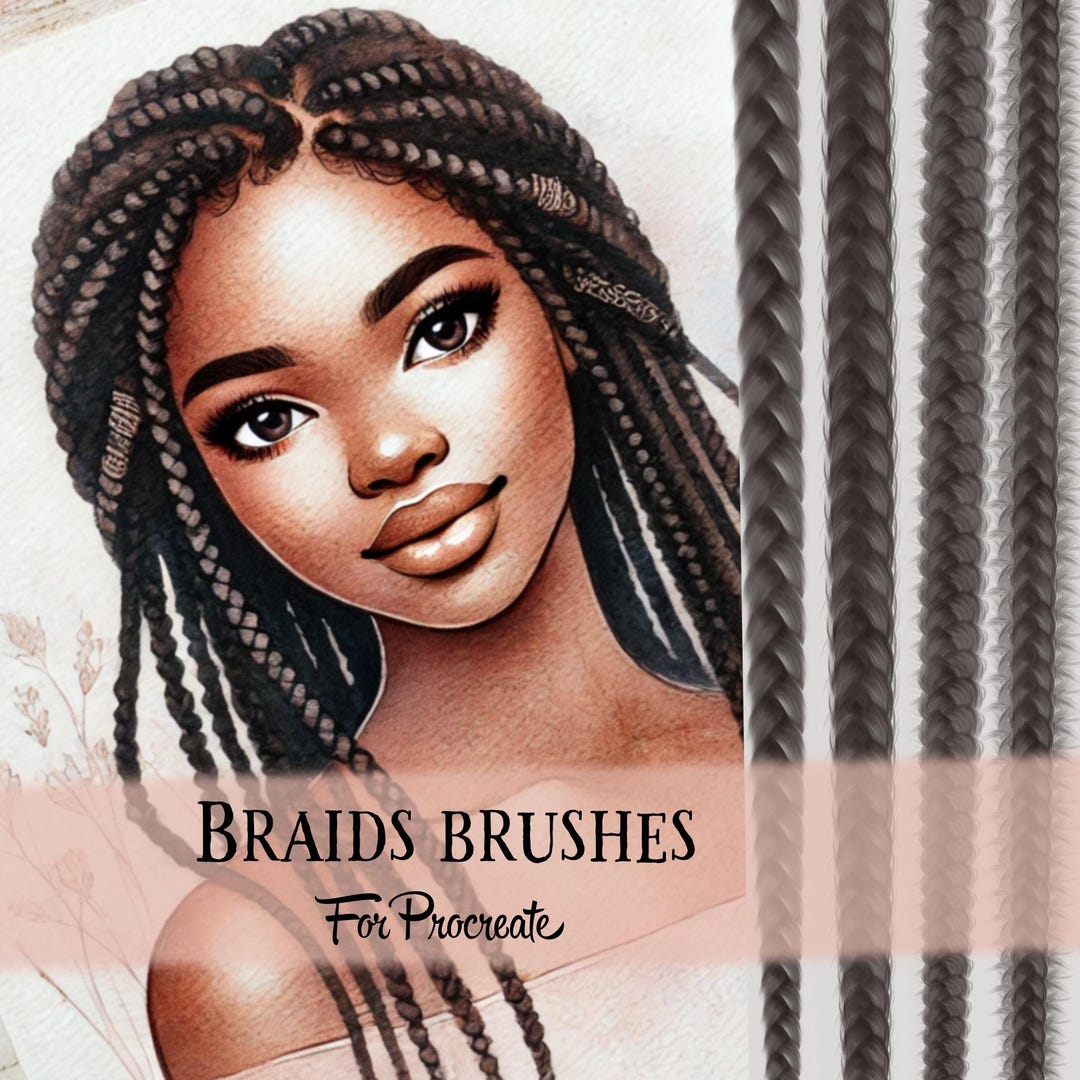 Braids Brushes Procreate, Procreate Hair Brushes, Procreate Braids Pack ...