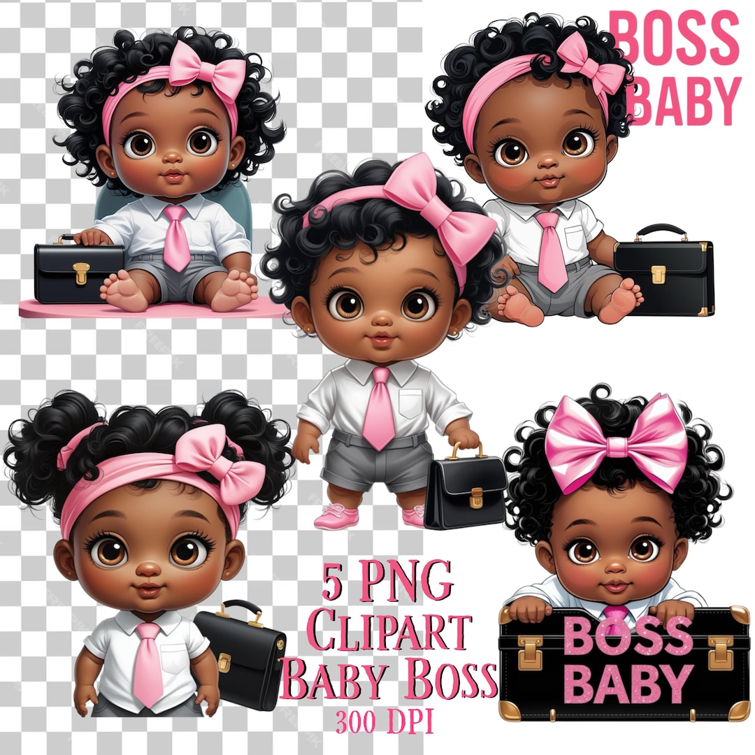 Baby Boss Girl 5 PNG Clipart, Cute Baby Boss Digital Download, Afro ...